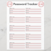 Top Secret Password Tracker Paper Sheet | Zazzle