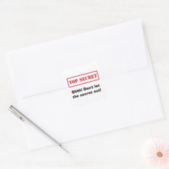 Top secret. Shhh! Dont let the secret out stickers | Zazzle