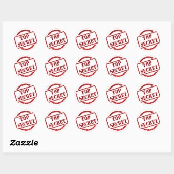 Top Secret Stamp Classic Round Sticker, Glossy Classic Round Sticker ...
