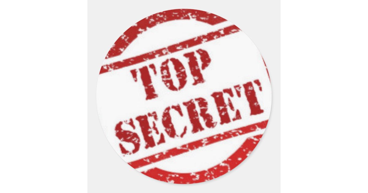 Top secret sticker. classic round sticker | Zazzle