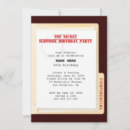 Top Secret Surprise Birthday Party Custom Invites | Zazzle