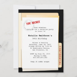 Top Secret Surprise Party Custom Invites | Zazzle