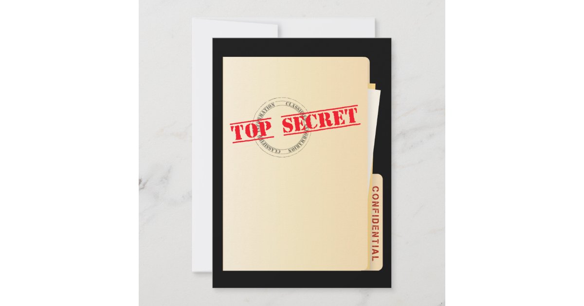 Top Secret Surprise Party Custom Invites | Zazzle