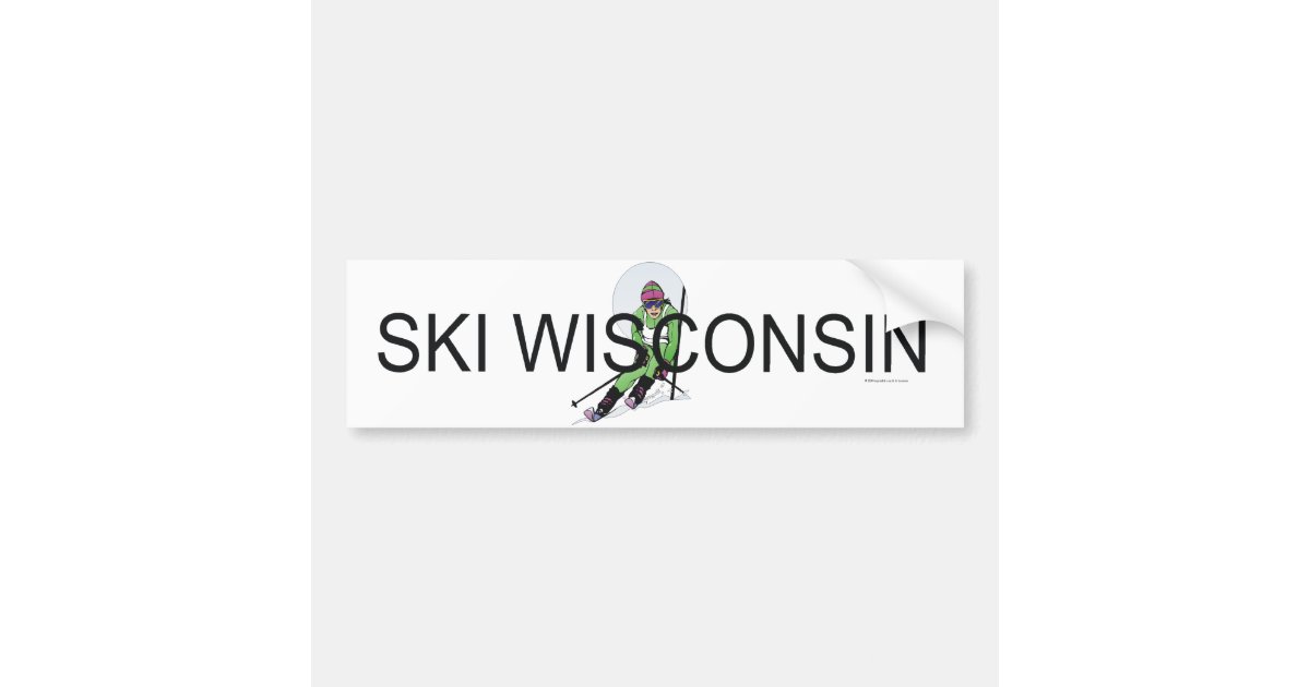 TOP Ski Wisconsin Bumper Sticker | Zazzle