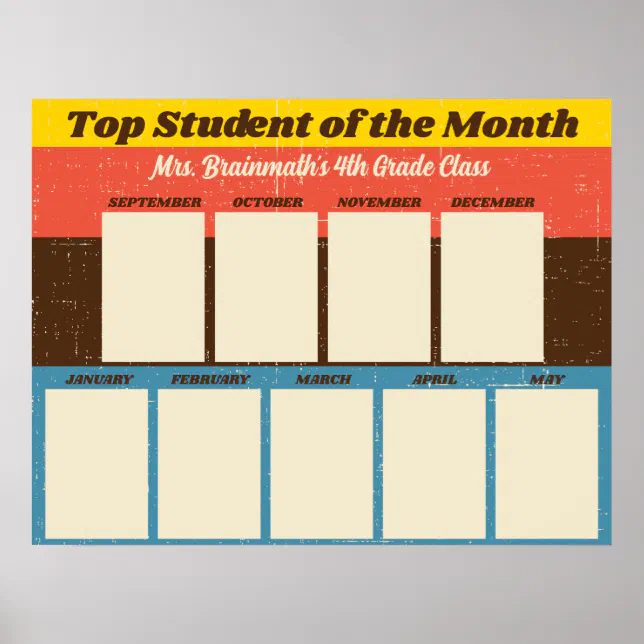 Top student of the month classroom photo display p poster | Zazzle