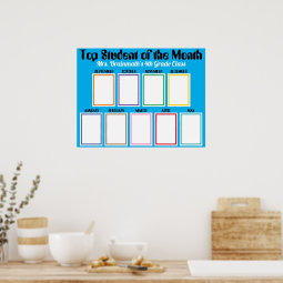 Top student of the month classroom photo display p poster | Zazzle