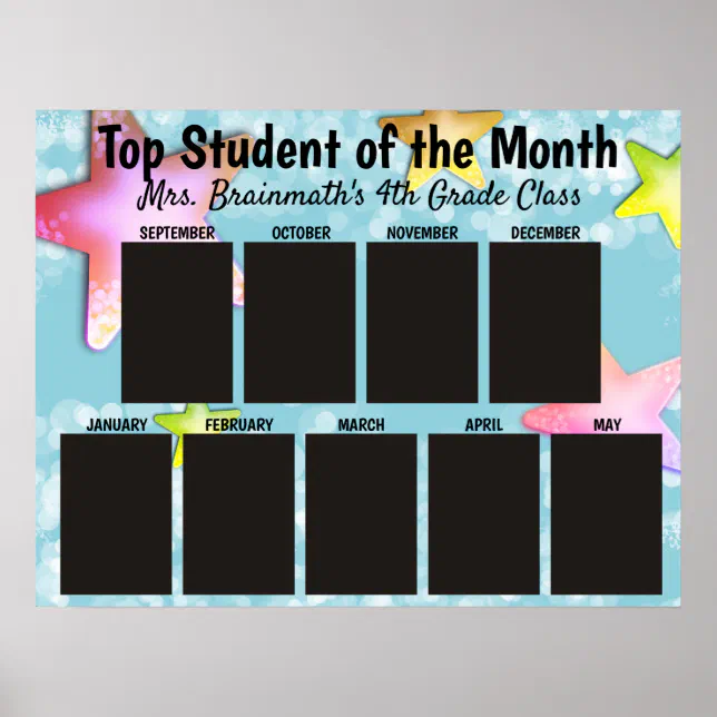 Top student of the month classroom photo display poster | Zazzle