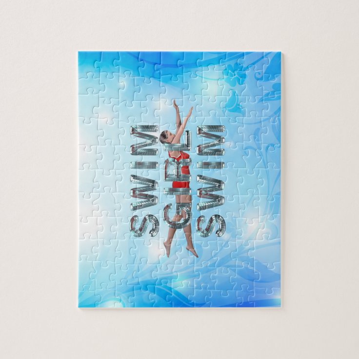 TOP Swim Girl Swim Jigsaw Puzzle | Zazzle