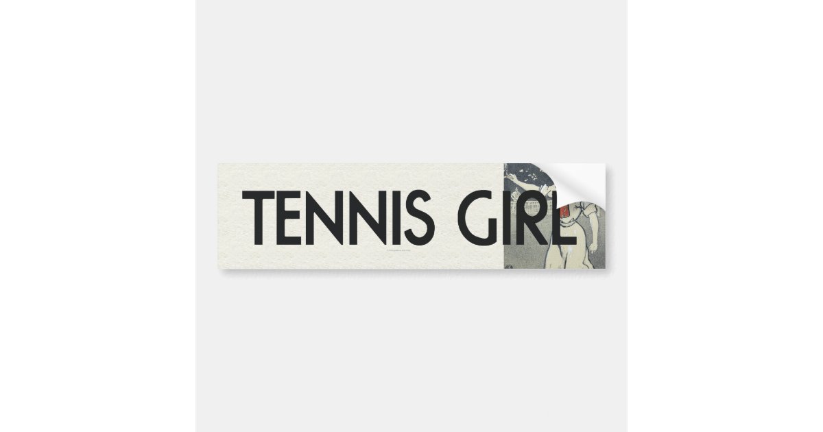 TOP Tennis Girl Bumper Sticker | Zazzle