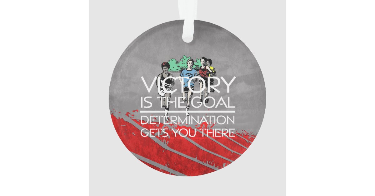 TOP Track Victory Slogan Ornament | Zazzle
