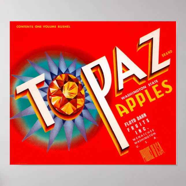 Topaz Apples Poster | Zazzle
