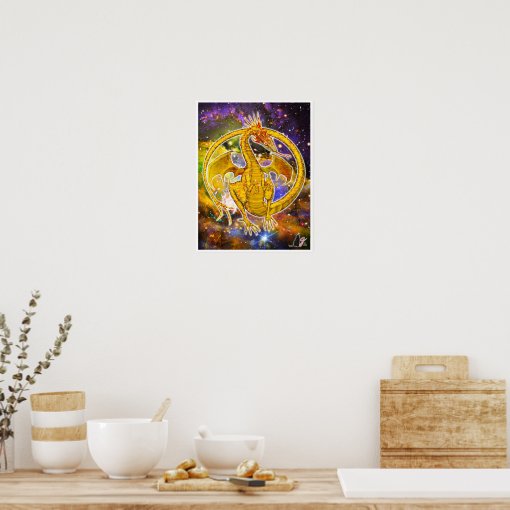 Topaz Cosmic Dragon Poster | Zazzle