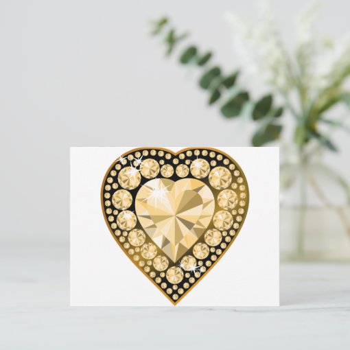 Topaz Gem Heart Postcard | Zazzle
