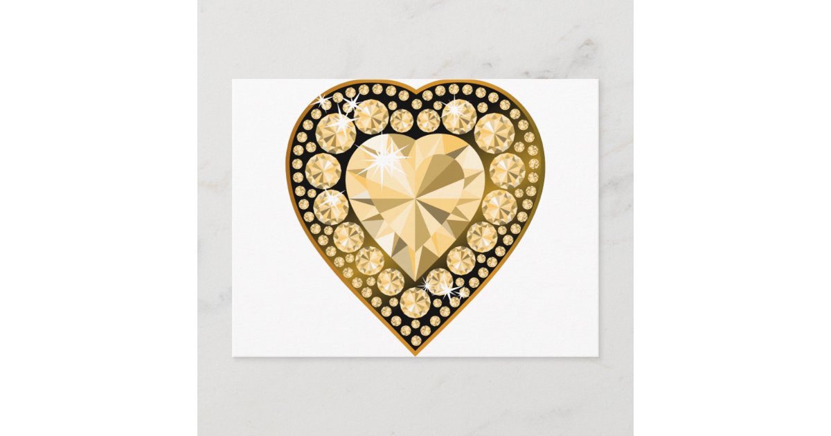 Topaz Gem Heart Postcard | Zazzle