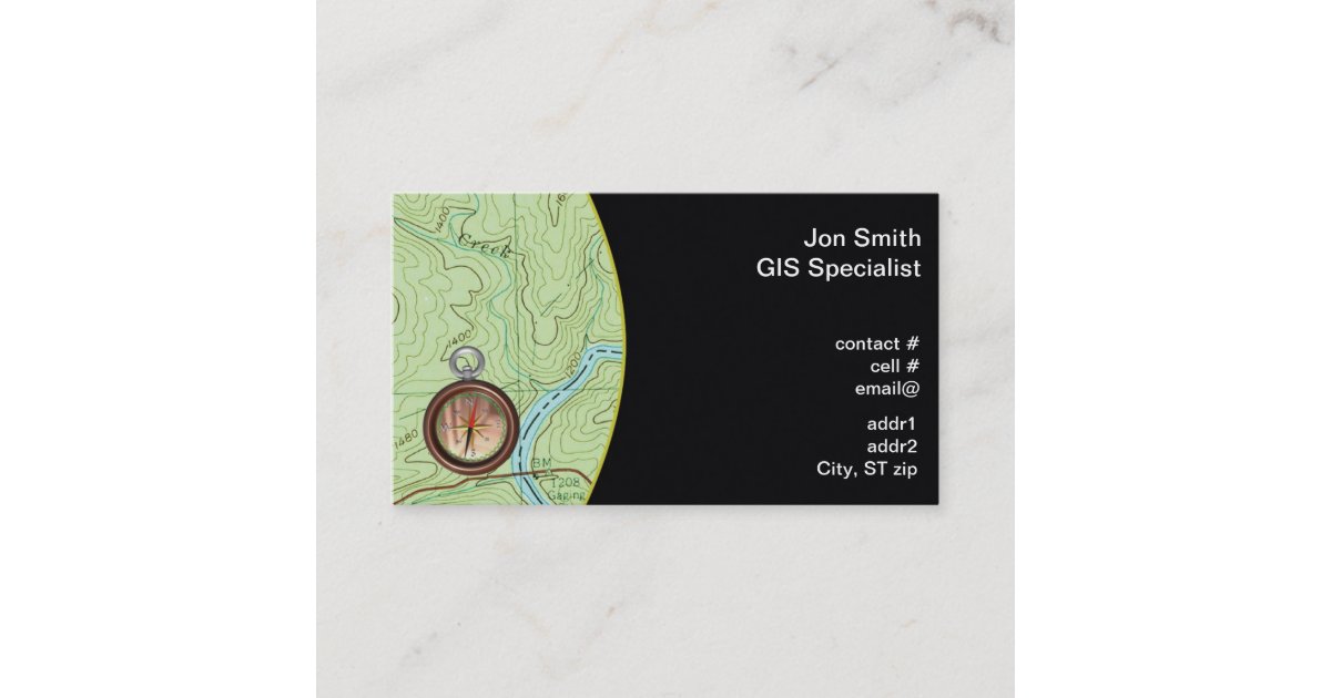 Topo map business card | Zazzle