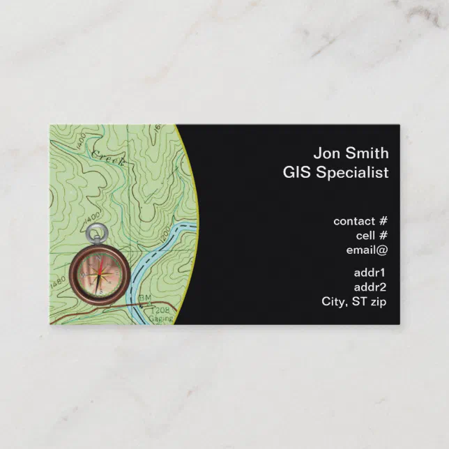 Topo map business card | Zazzle