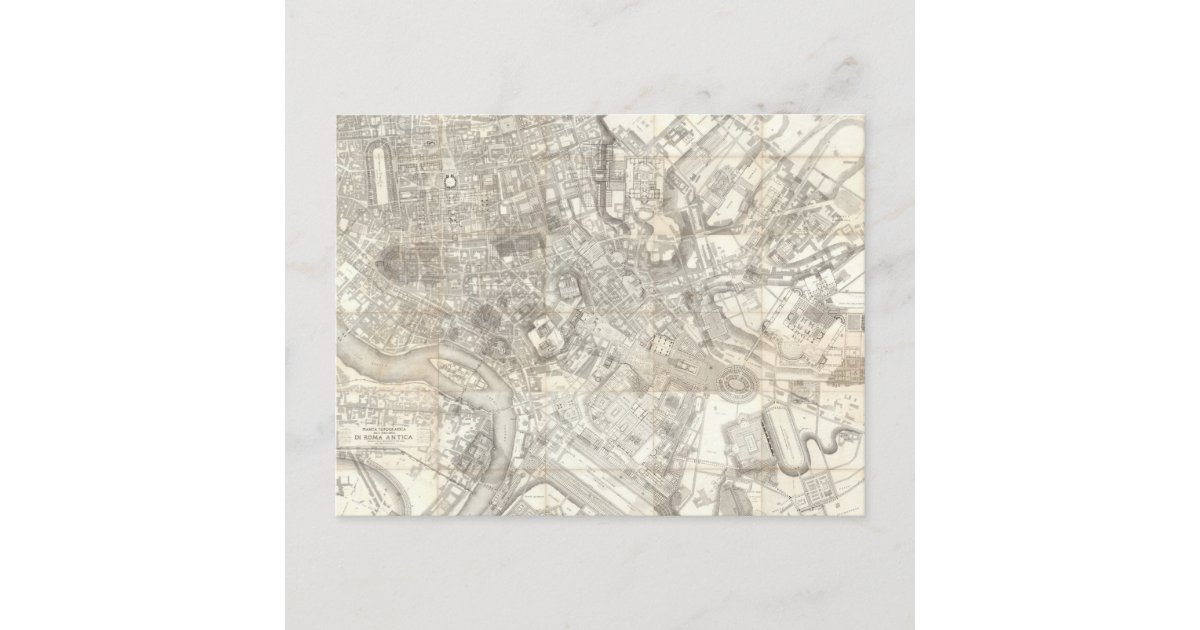 Topographic Map of Ancient Rome, Italy Postcard | Zazzle