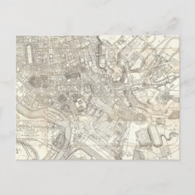 Topographic Map of Ancient Rome, Italy Postcard | Zazzle
