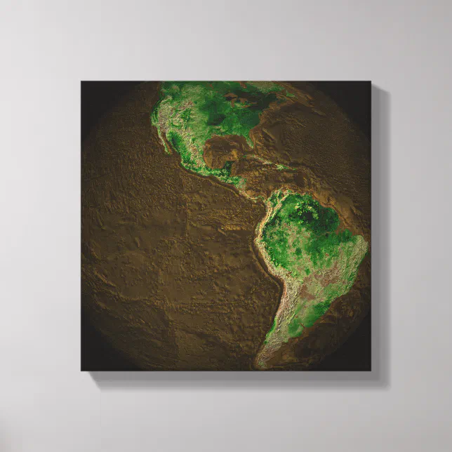 Topographic Map of Earth Canvas Print | Zazzle