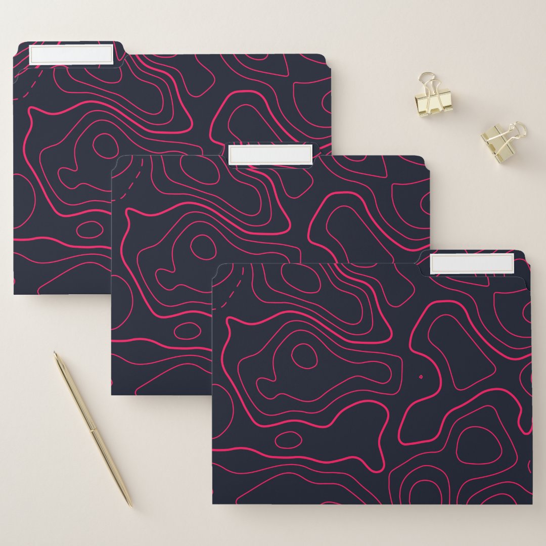 Topographic Map Pattern File Folder | Zazzle