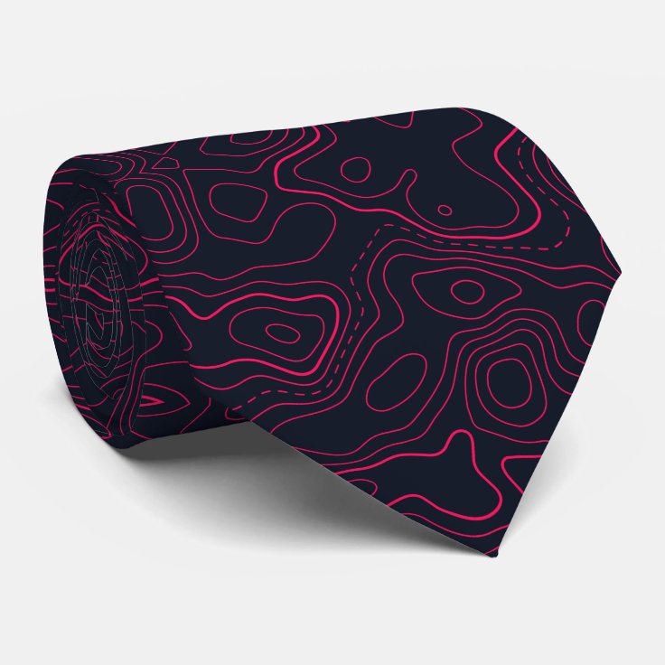 Topographic Map Pattern Neck Tie | Zazzle