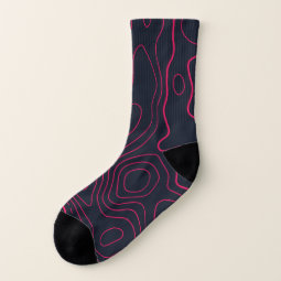 Topographic Map Pattern Socks | Zazzle