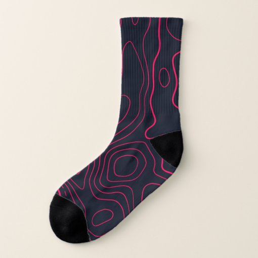 Topographic Map Pattern Socks | Zazzle