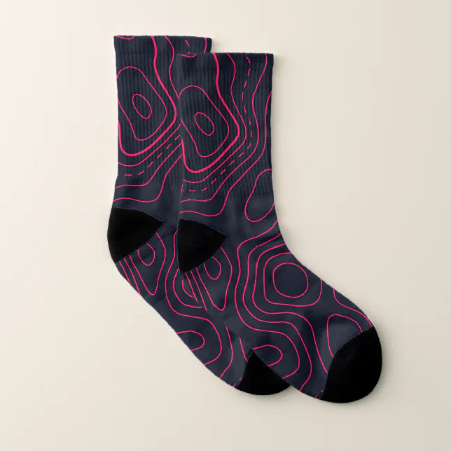 Topographic Map Pattern Socks | Zazzle