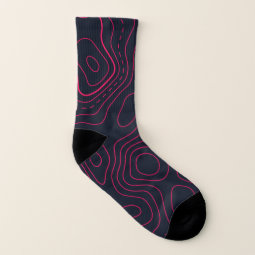 Topographic Map Pattern Socks | Zazzle