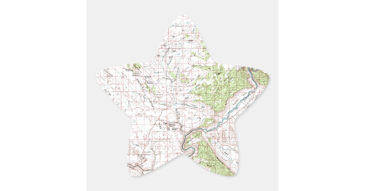 Topographic Map Star Sticker | Zazzle