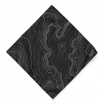 Topography Black map Bandana | Zazzle