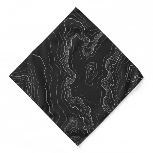 Topography Black map Bandana | Zazzle