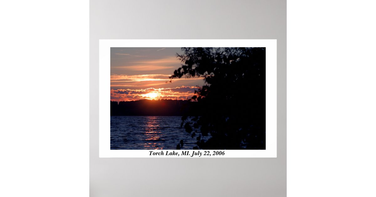 Torch Lake Sunset Poster | Zazzle