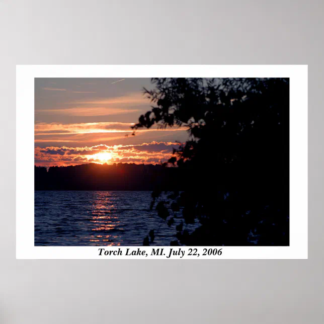 Torch Lake Sunset Poster | Zazzle