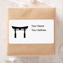 Tori Gate Silhouette Label | Zazzle