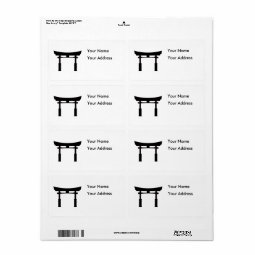 Tori Gate Silhouette Label | Zazzle