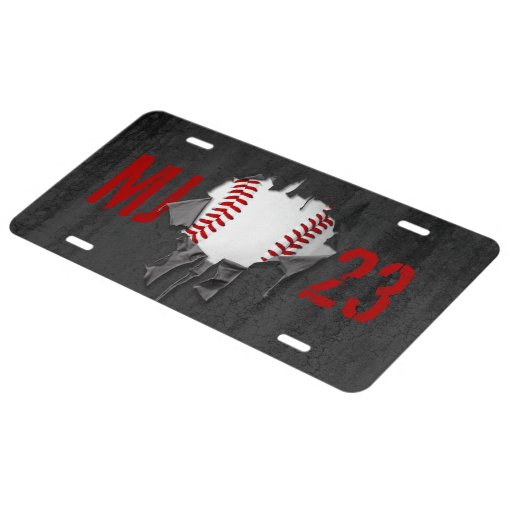 Torn Baseball License Plate | Zazzle