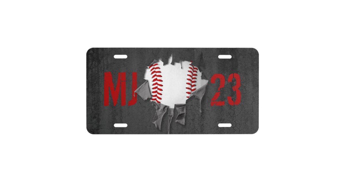 Torn Baseball License Plate | Zazzle