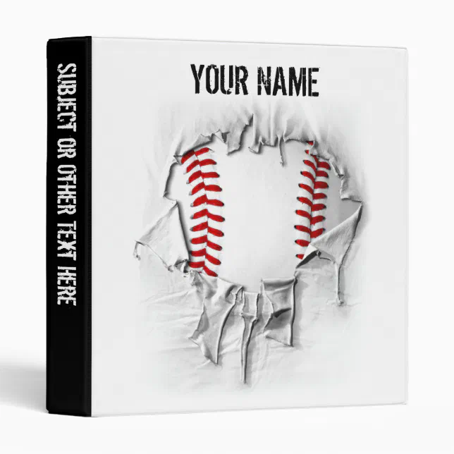 Torn Baseball Personalized Avery Binder | Zazzle