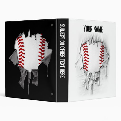 Torn Baseball Personalized Avery Binder | Zazzle