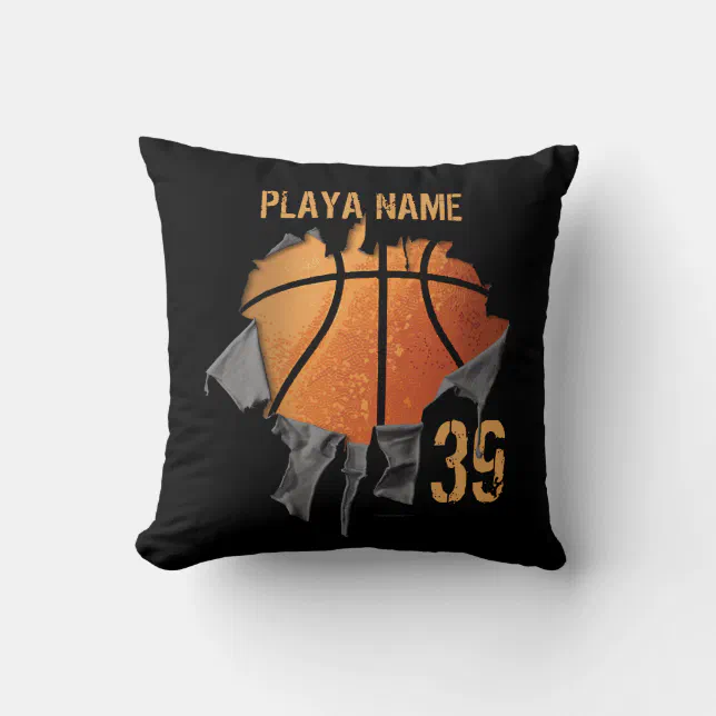 Torn Basketball Throw Pillow | Zazzle