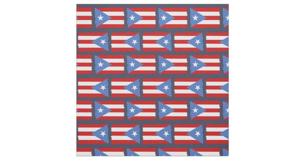 Torn Edges: Puerto Rico Flag Fabric | Zazzle