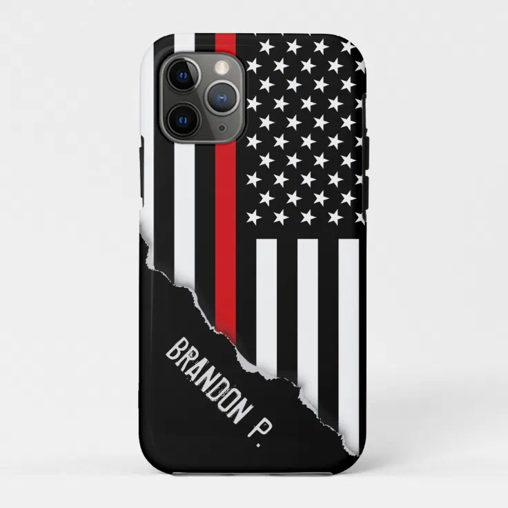 Torn Out Look Thin Red Line American Flag Case-Mate iPhone Case | Zazzle