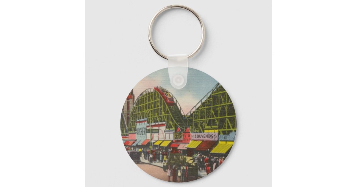 Tornado Roller Coaster - Coney Island NY /The Bobs Keychain | Zazzle
