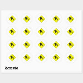Tornado Warning Sign Classic Round Sticker | Zazzle