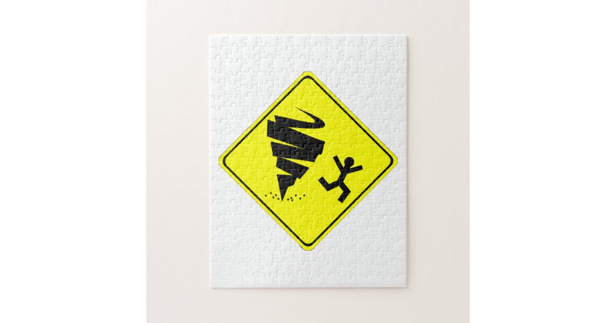 Tornado Warning Sign Jigsaw Puzzle | Zazzle