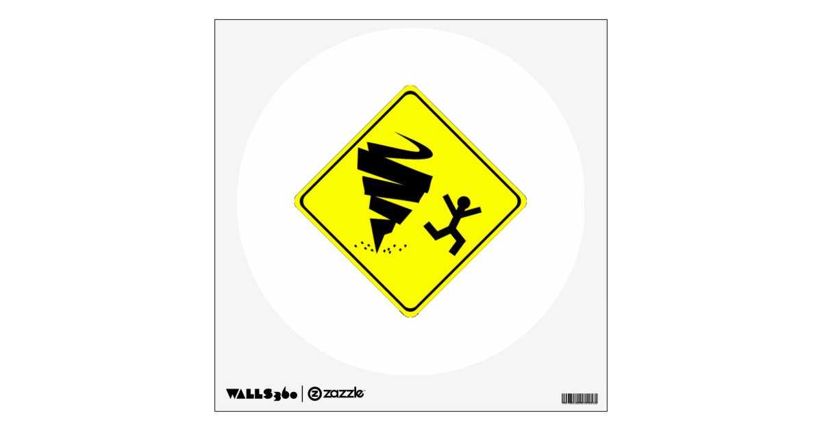 Tornado Warning Sign Wall Sticker | Zazzle