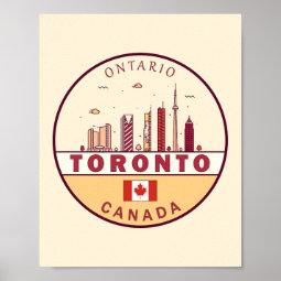 Toronto Canada City Skyline Emblem Poster | Zazzle