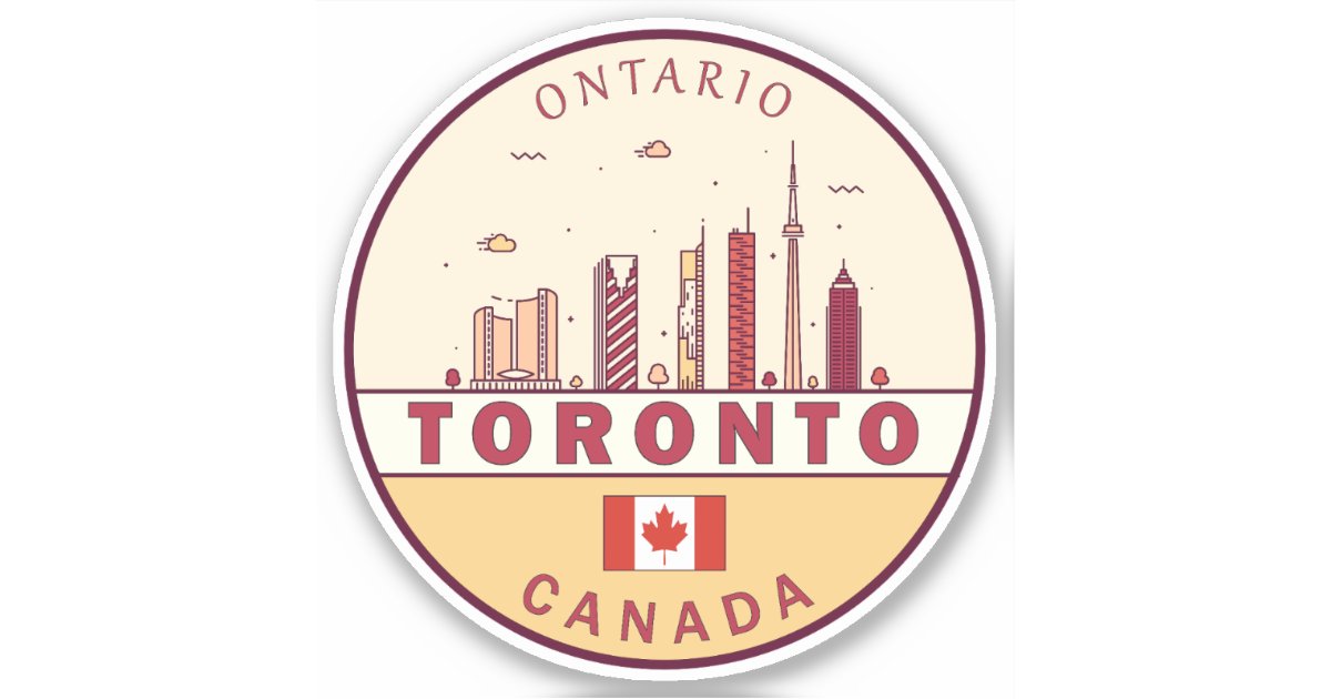 Toronto Canada City Skyline Emblem Sticker | Zazzle