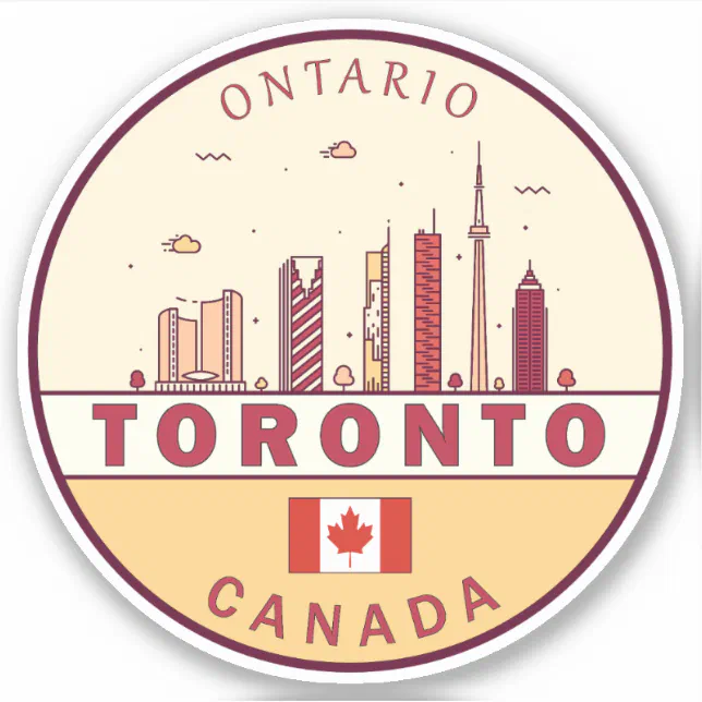Toronto Canada City Skyline Emblem Sticker | Zazzle